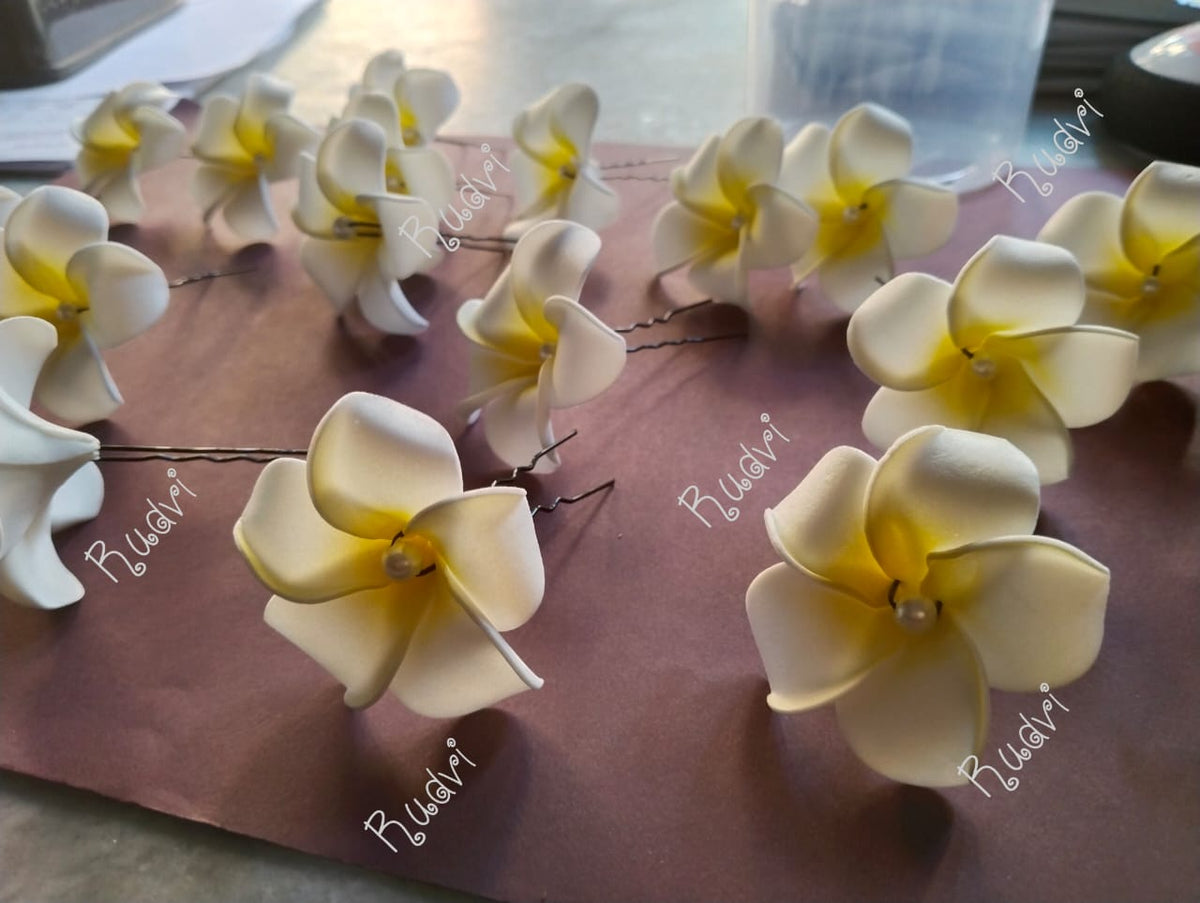 Dozen of White chafa upin/Flower Pin Hair Accesoories for women -KARTI ...