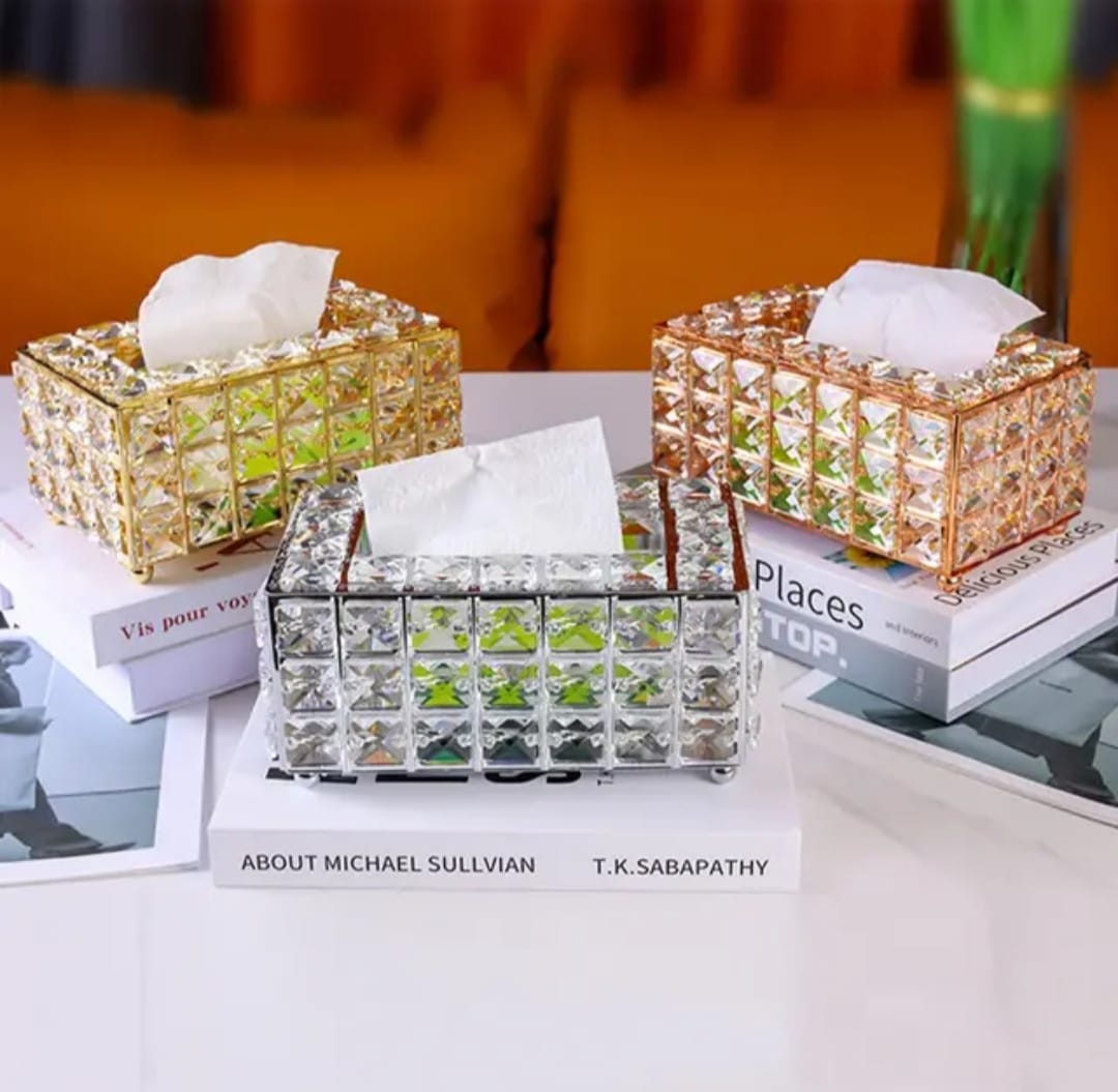 Premium Crystal Studded Tissue Box -ANUB001TH – www.soosi.co.in