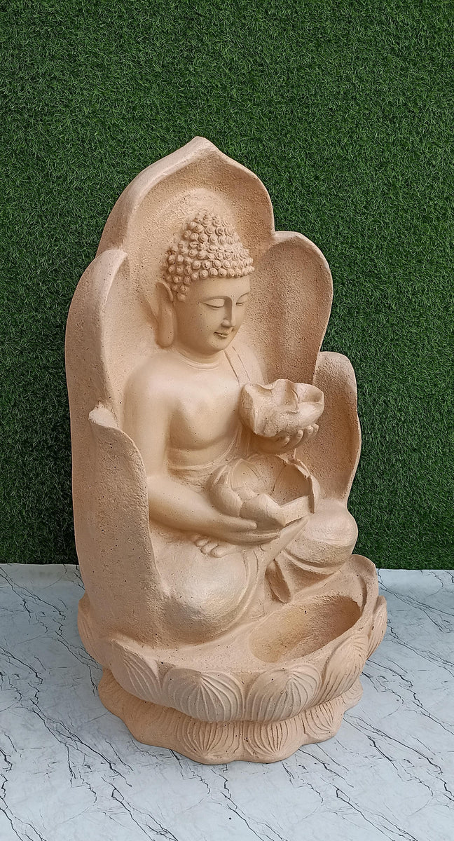 Sand stone Finish Patta Buddha water Fountain with Light-KAPI001BFA ...