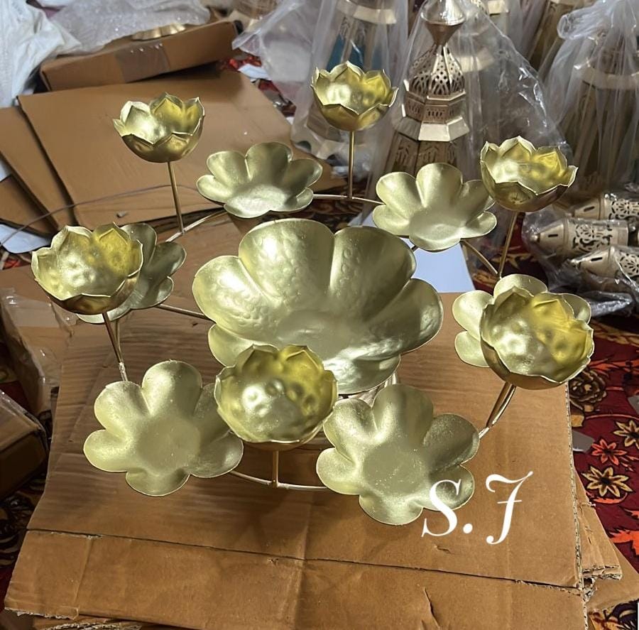 Beautiful Large Size Golden Finish Metal Rangoli for Diwali Decoration ...