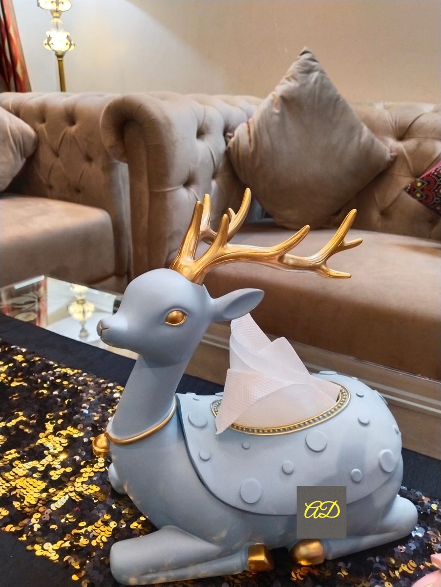 Cute Pastel Shade Rein Deer Design Tissue Holder for Table Decor-ANUB0 ...