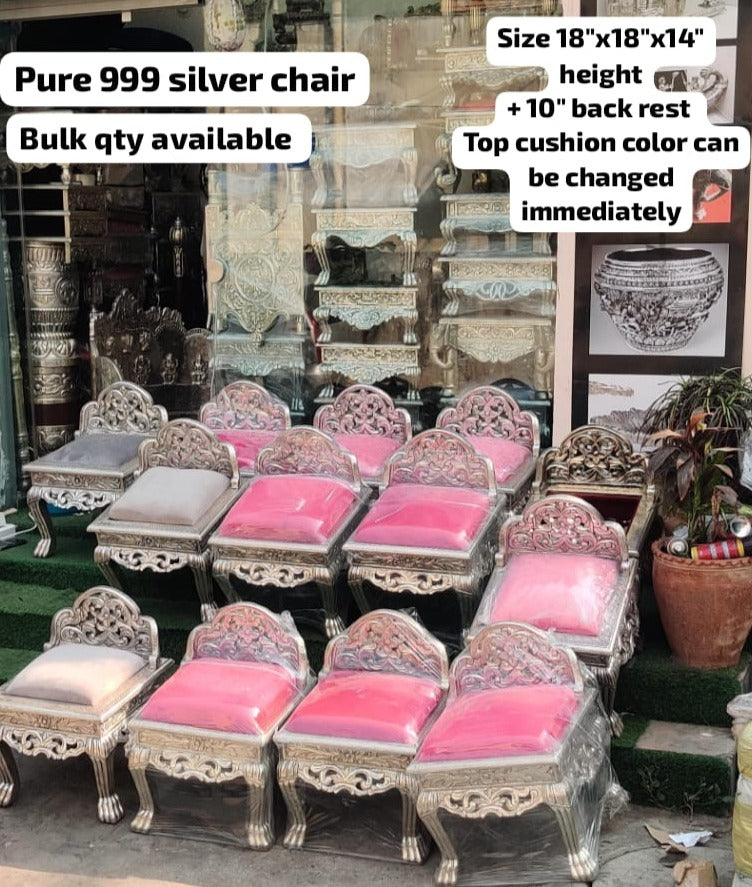 999 silver chair for Puja purpose -UYL001SC – www.soosi.co.in