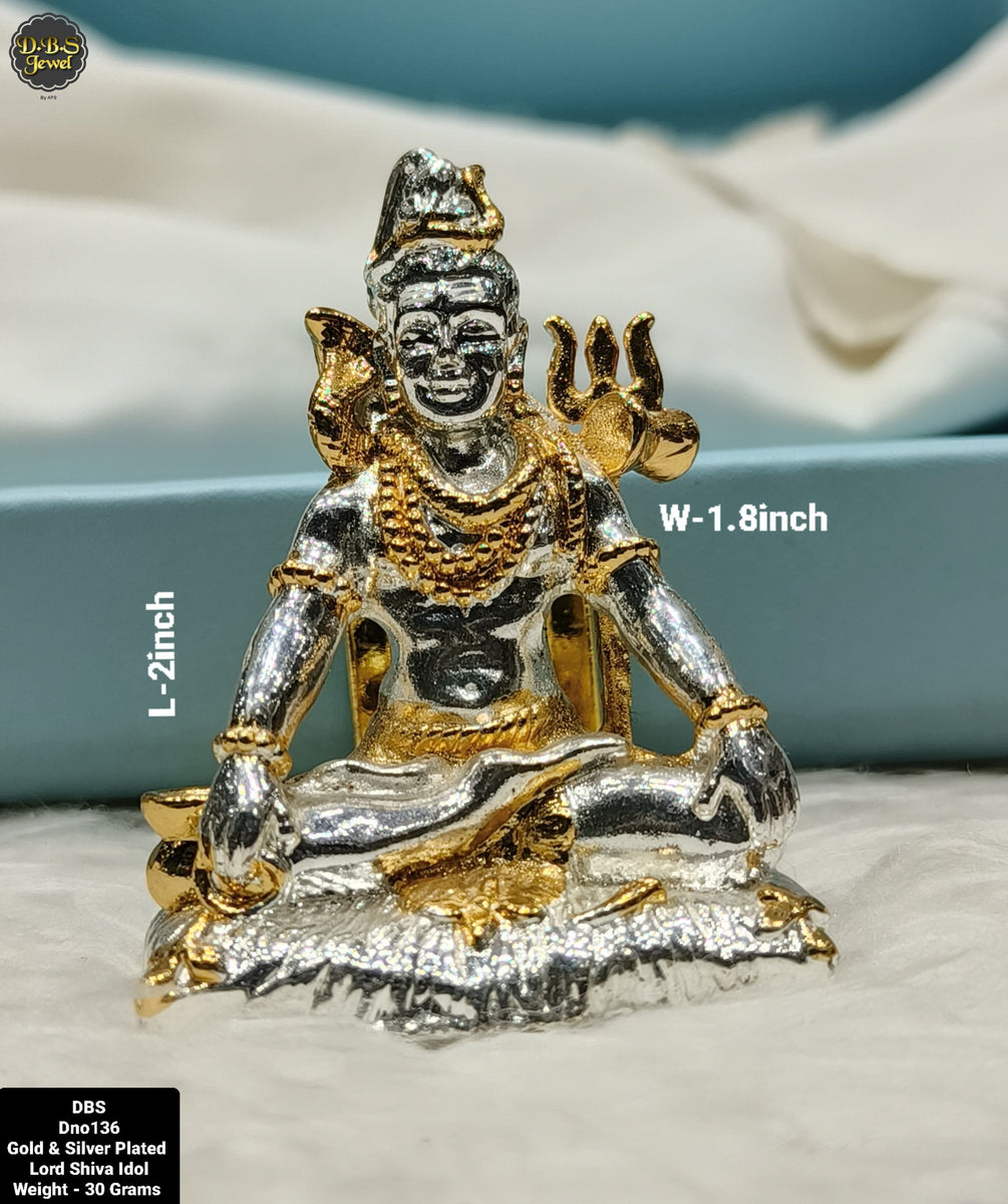 Shiv Mahima , Gold & Silver Plated Lord Shiva Idol -ANUB001SI – www ...