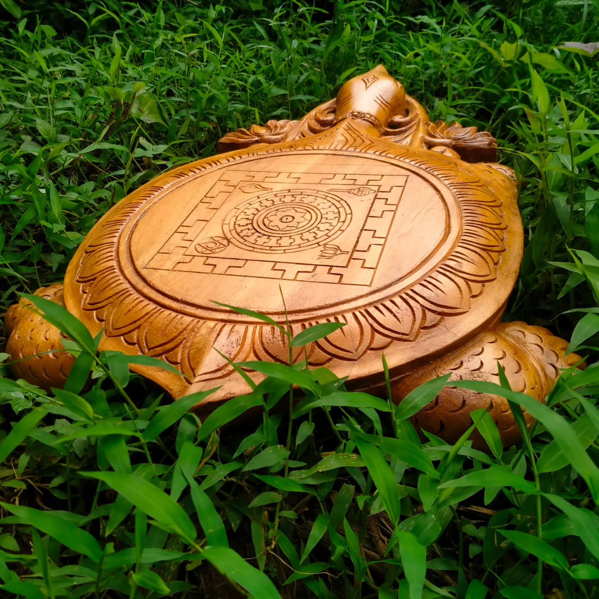 Hand Crafted Puja Asan Made from Rudraksh Wood with Kurma Design -KER0 ...