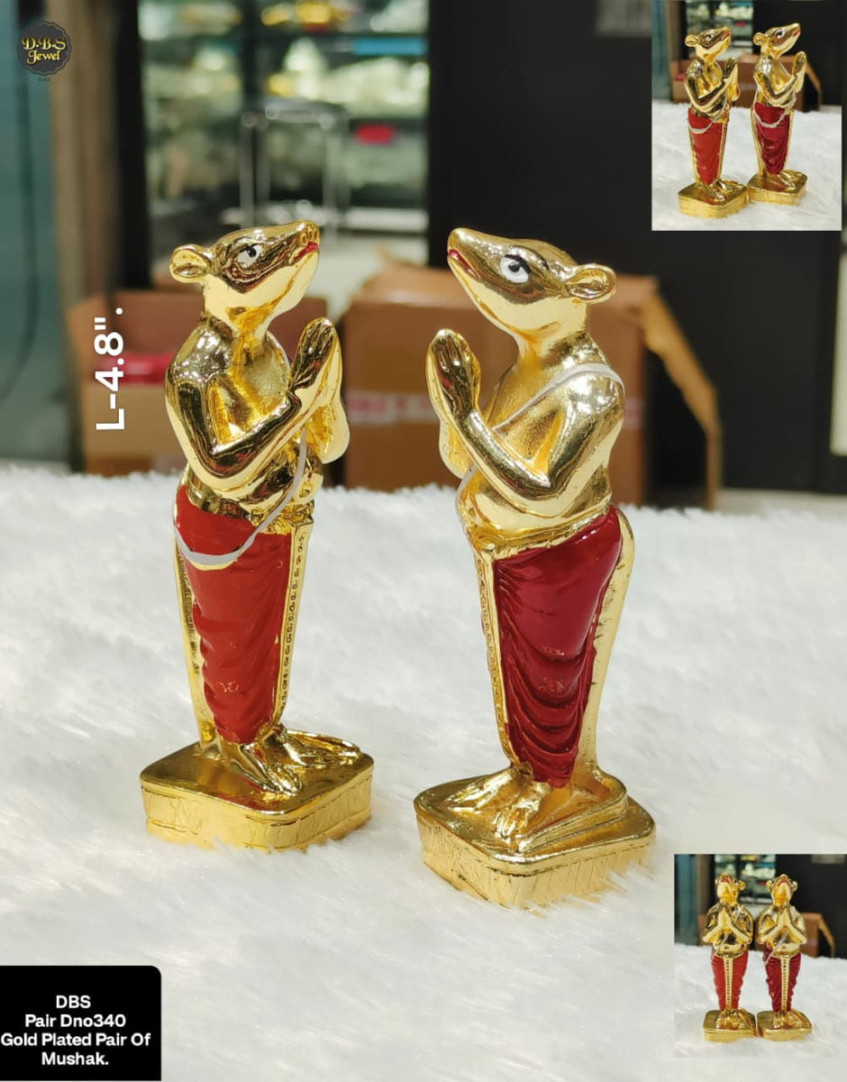 Set of 2 , Praying Mooshak for Ganesha Utsav 2025-ANUB001SM – www.soosi ...