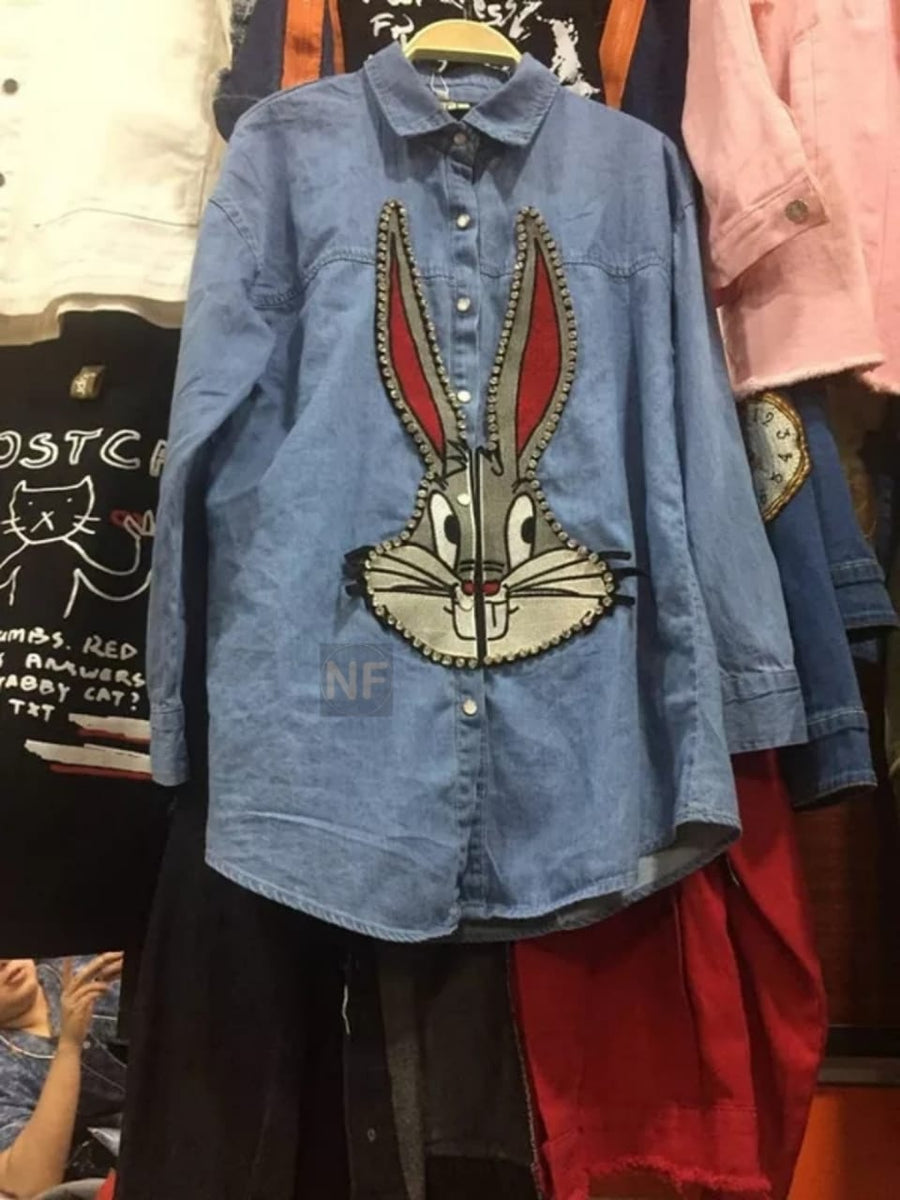 Bunny Denim Top for Girls – www.soosi.co.in