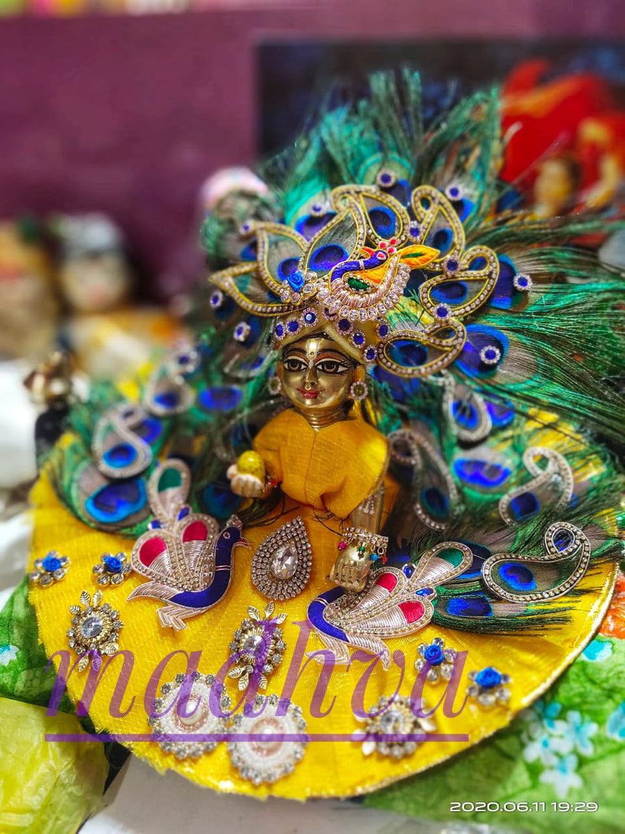 Laddu Gopal in Peacock attire with a Super Amazing Pagdi-KCLGD001 – www ...