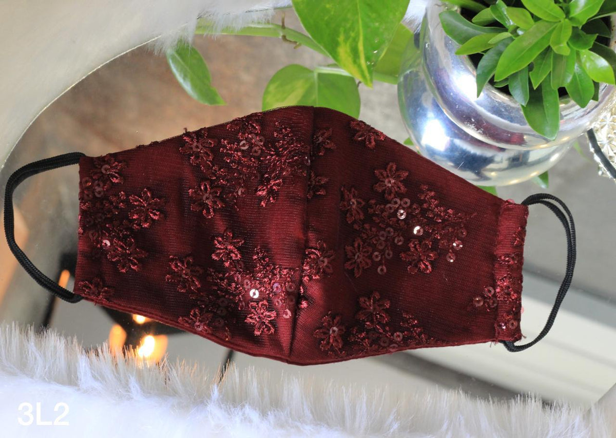 PACK OF 10,BEAUTIFUL CHIKANKARI MASKS FOR WOMEN -JCMW001 – www.soosi.co.in