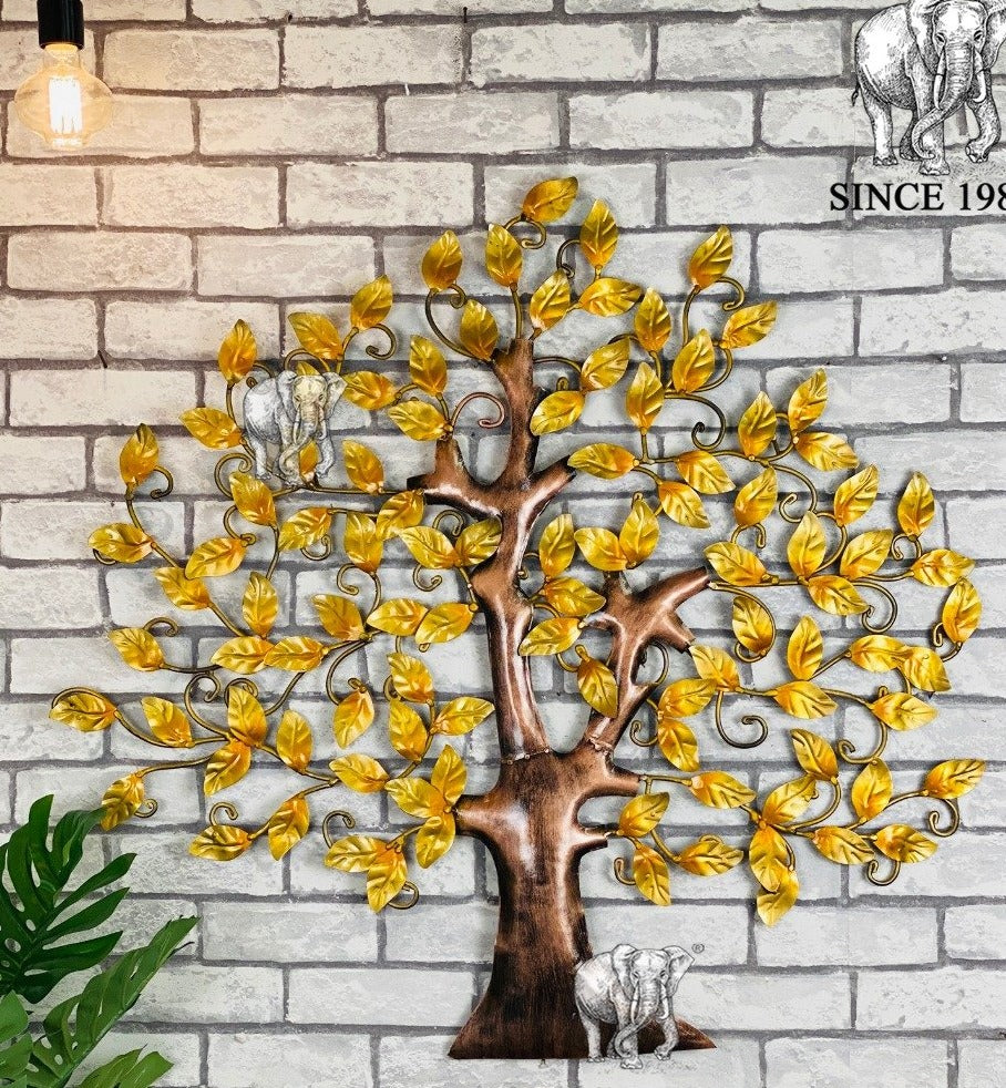 LARGE SIZE PRETTY GOLDEN TREE WALL DECOR -PPAD001GT – www.soosi.co.in