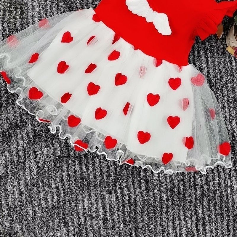 RED HEART EMBROIDERY FROCK FOR GIRLS-PANKGF001R – www.soosi.co.in