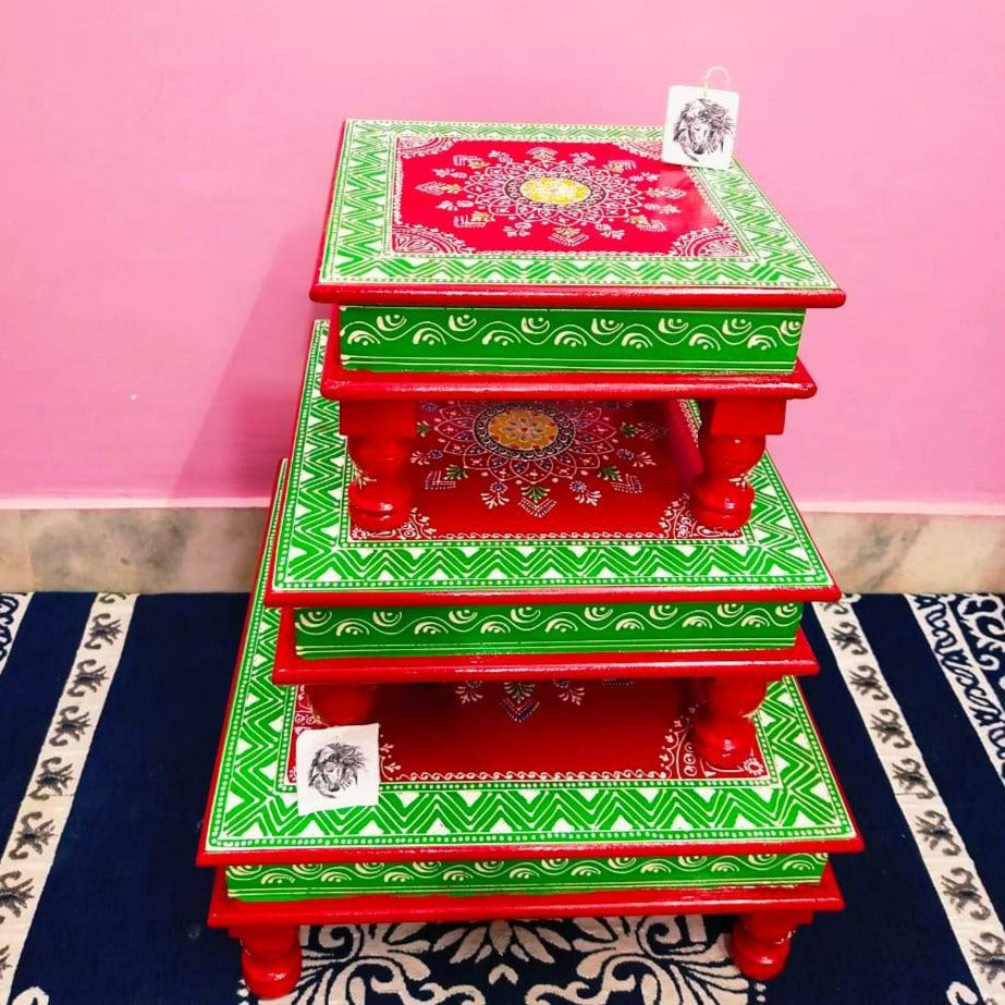 Beautiful handmade Chowki Set -SKDCSGR001 – www.soosi.co.in