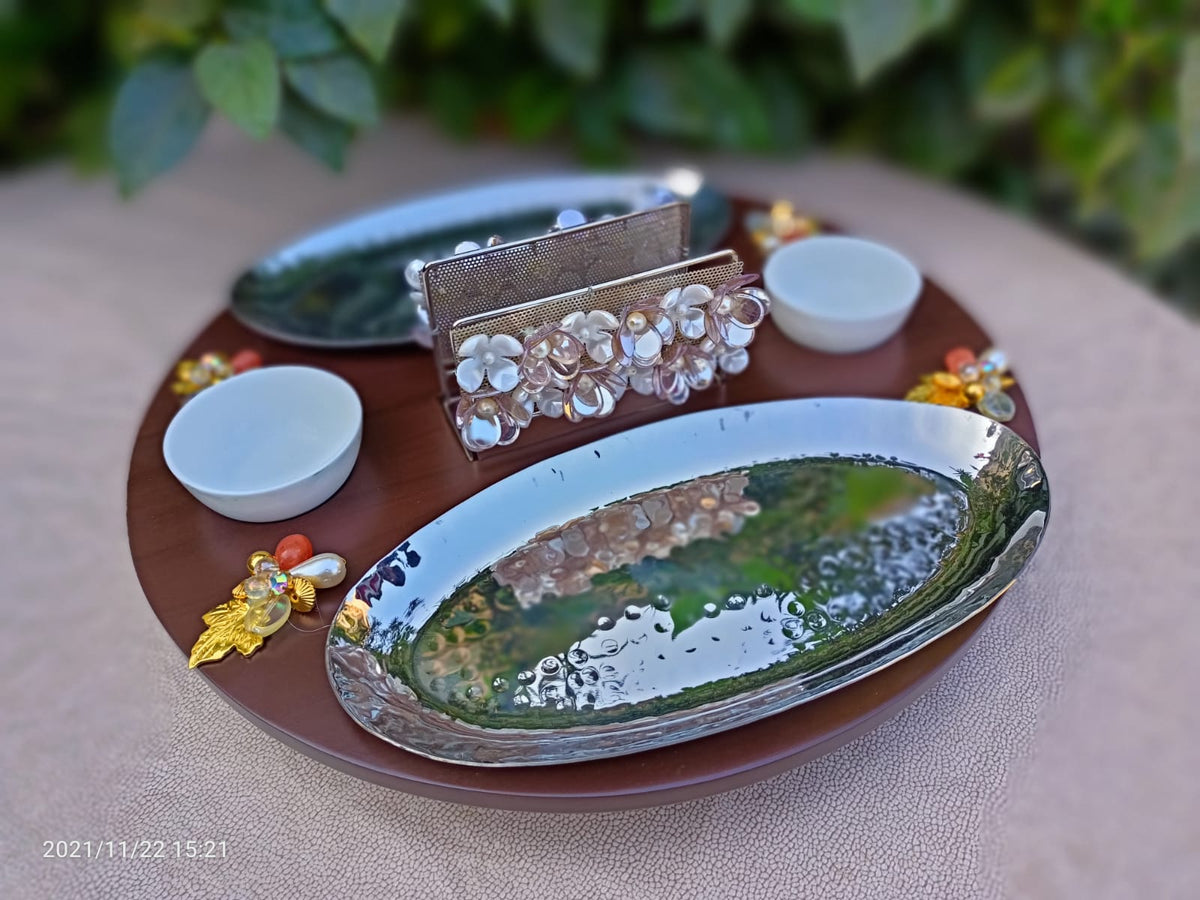 HOT ROUND REVOLVING STARTER PARTY PLATTER-ANUB001RRP – www.soosi.co.in