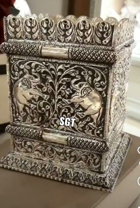 TULSI MAA, ANTIQUE FINISH GERMAN SILVER TULSI POT -SN01TP – www.soosi.co.in