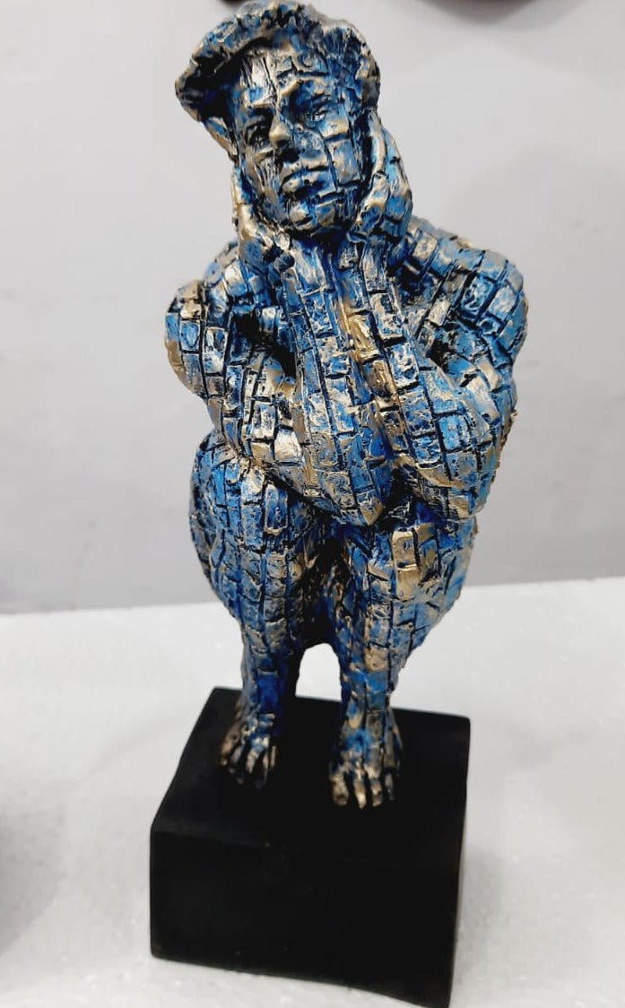 BLUE THINKER MEN STATUE SET FOR TABLE DECOR-RK001TM – www.soosi.co.in
