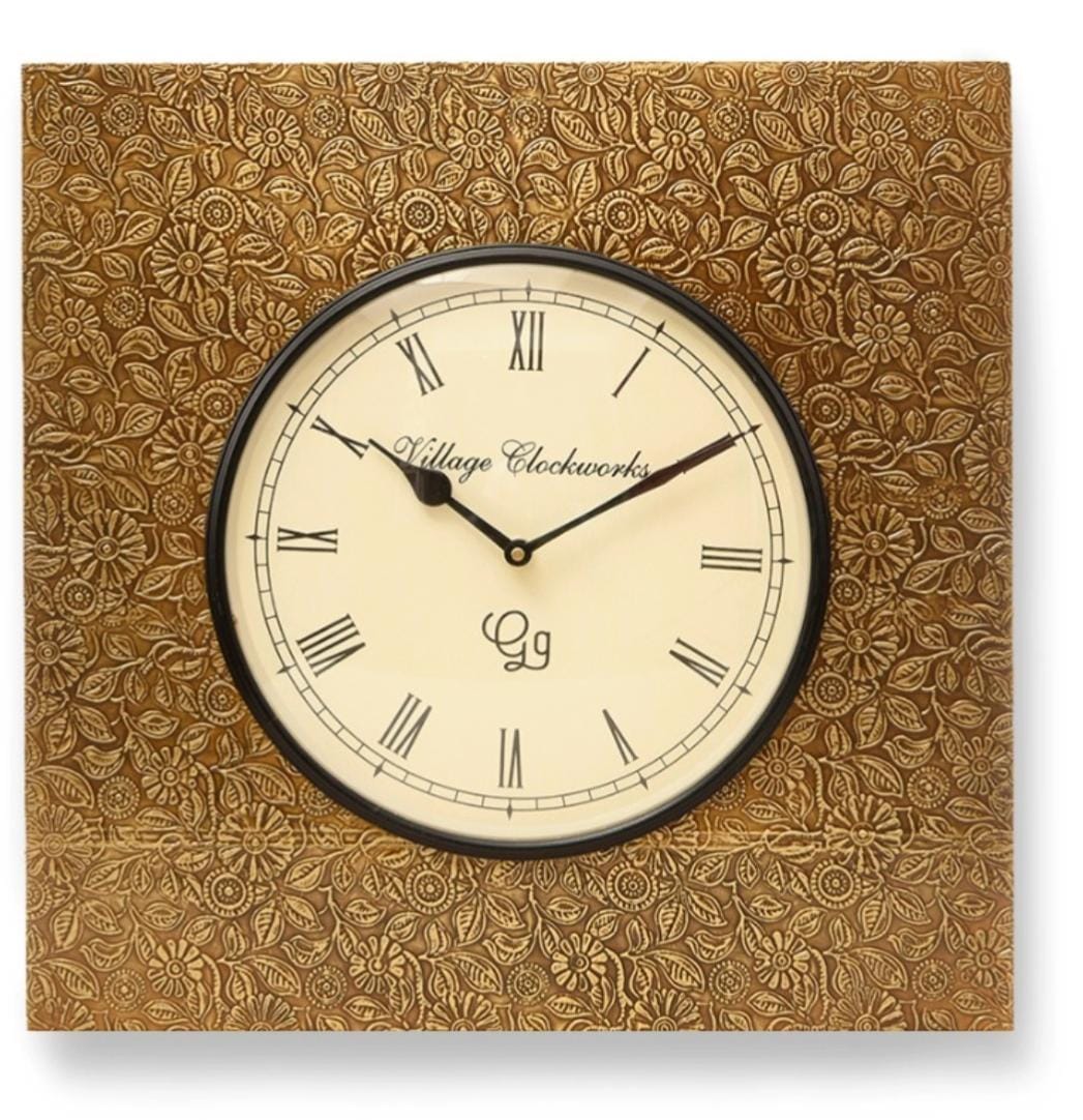 Exclusive Brass Square Shape Clock -GRIH001BC – www.soosi.co.in