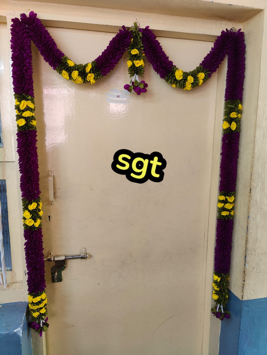 Purple and Yellow shade Beautiful flower thomala /Door decoration-SILV ...