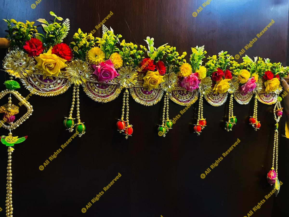 Beautiful Floral Bandanwar for Diwali Decoration-LR001BW – www.soosi.co.in