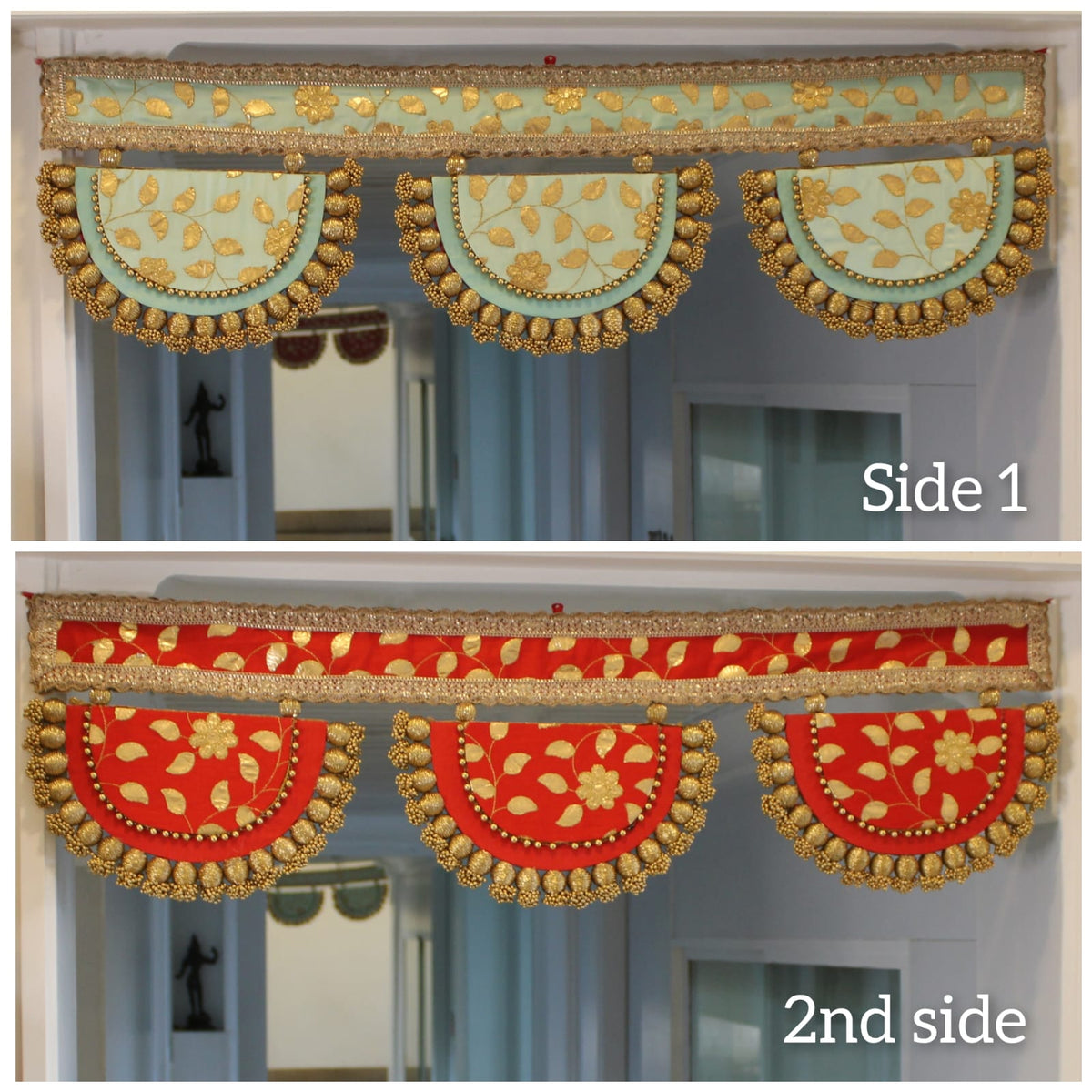 Red and Sea Green , Both Side Usable Thoran For Door Decoration-MK001T ...