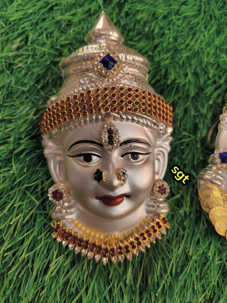 Beautiful Amman face with decorations-SILLU001AFD – www.soosi.co.in