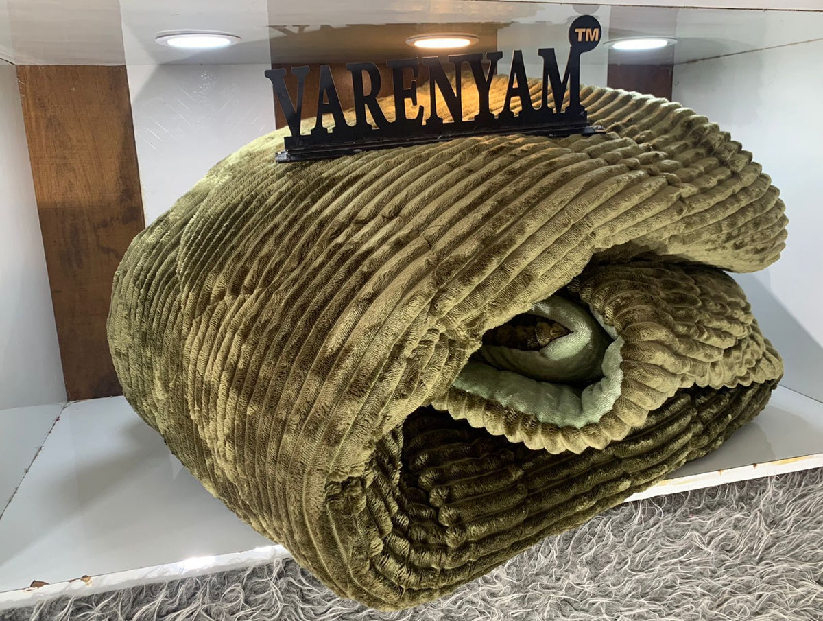 Winter special Wool Rich Premium Rich Sherpa Double Bed Quilt -GIRI001 ...