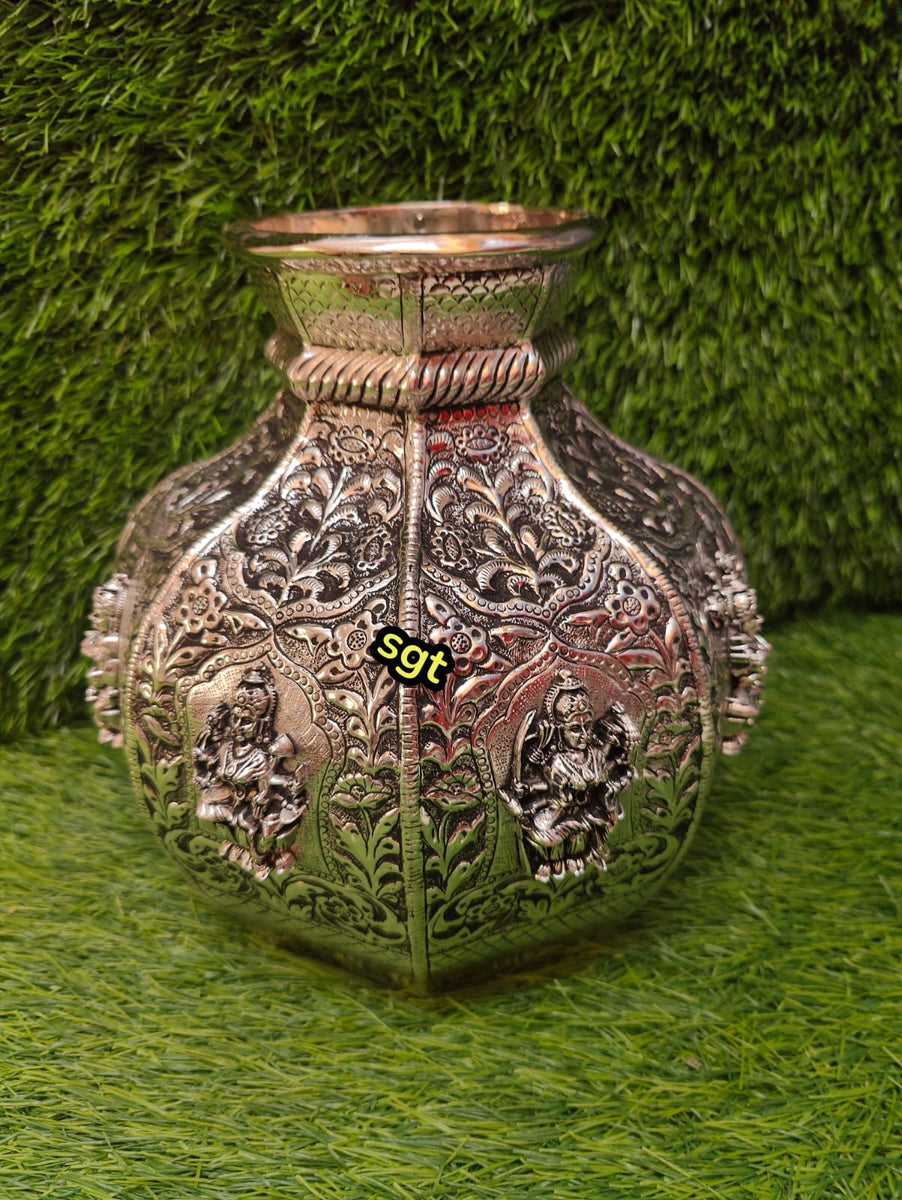 Antique Finish German silver washable Asthalakshmi Design Kodapana Wit ...