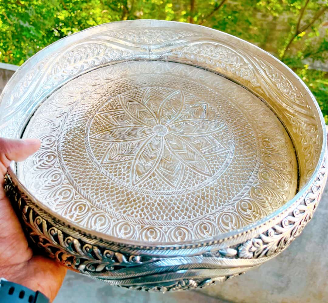 German silver Antique Finish urli with fine carving-GRIH001UR – www ...