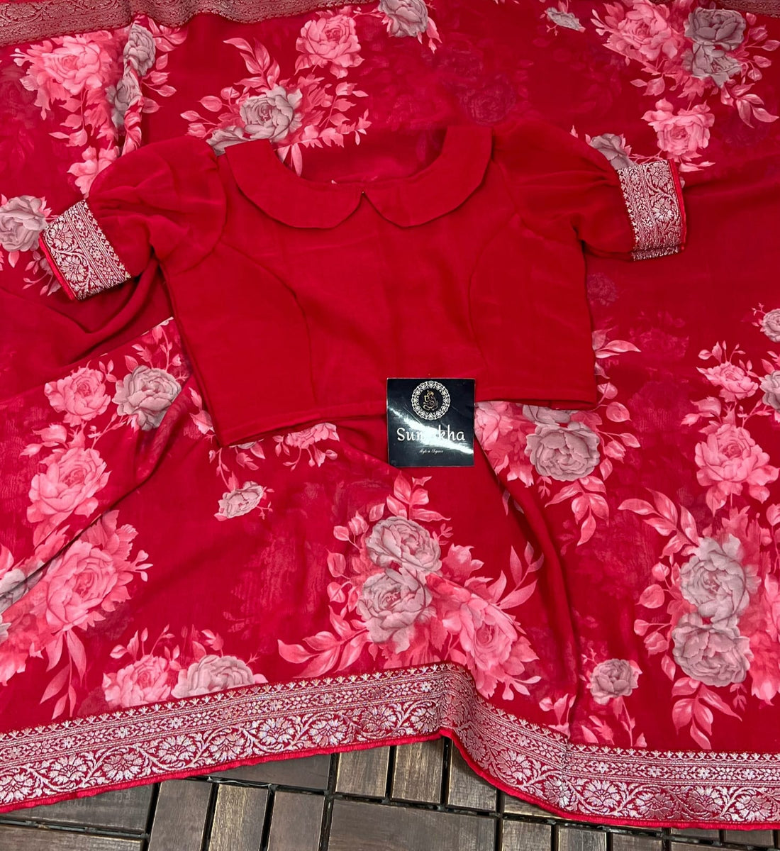 Sumukha Presents Georgette saree with all over eye catchy floral print ...