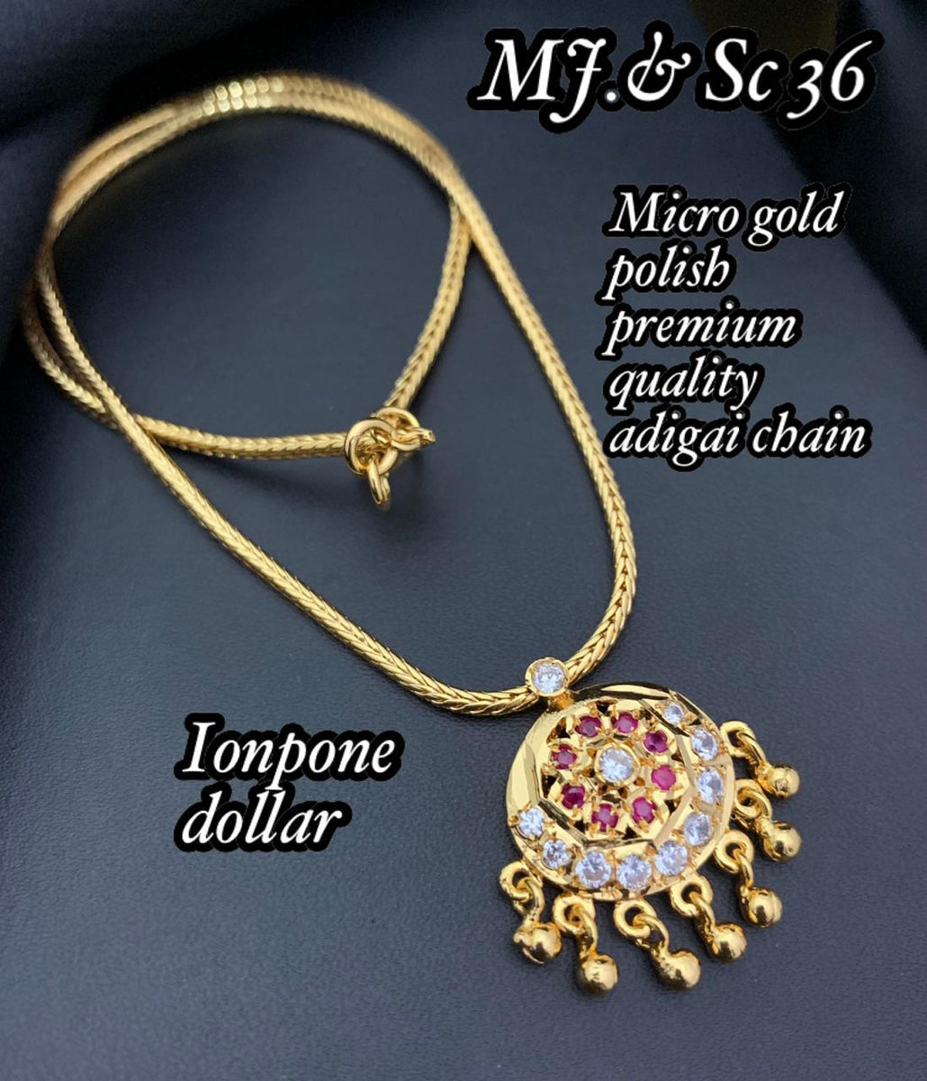 GOLD CHAIN WITH PATHAKKAM FOR WOMEN /ADIGAI CHAIN – www.soosi.co.in
