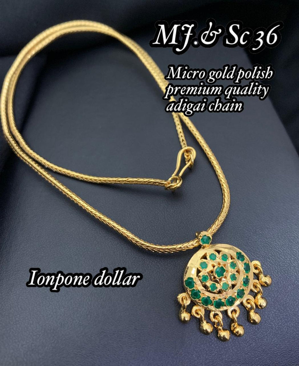 GOLD CHAIN WITH PATHAKKAM FOR WOMEN /ADIGAI CHAIN – www.soosi.co.in