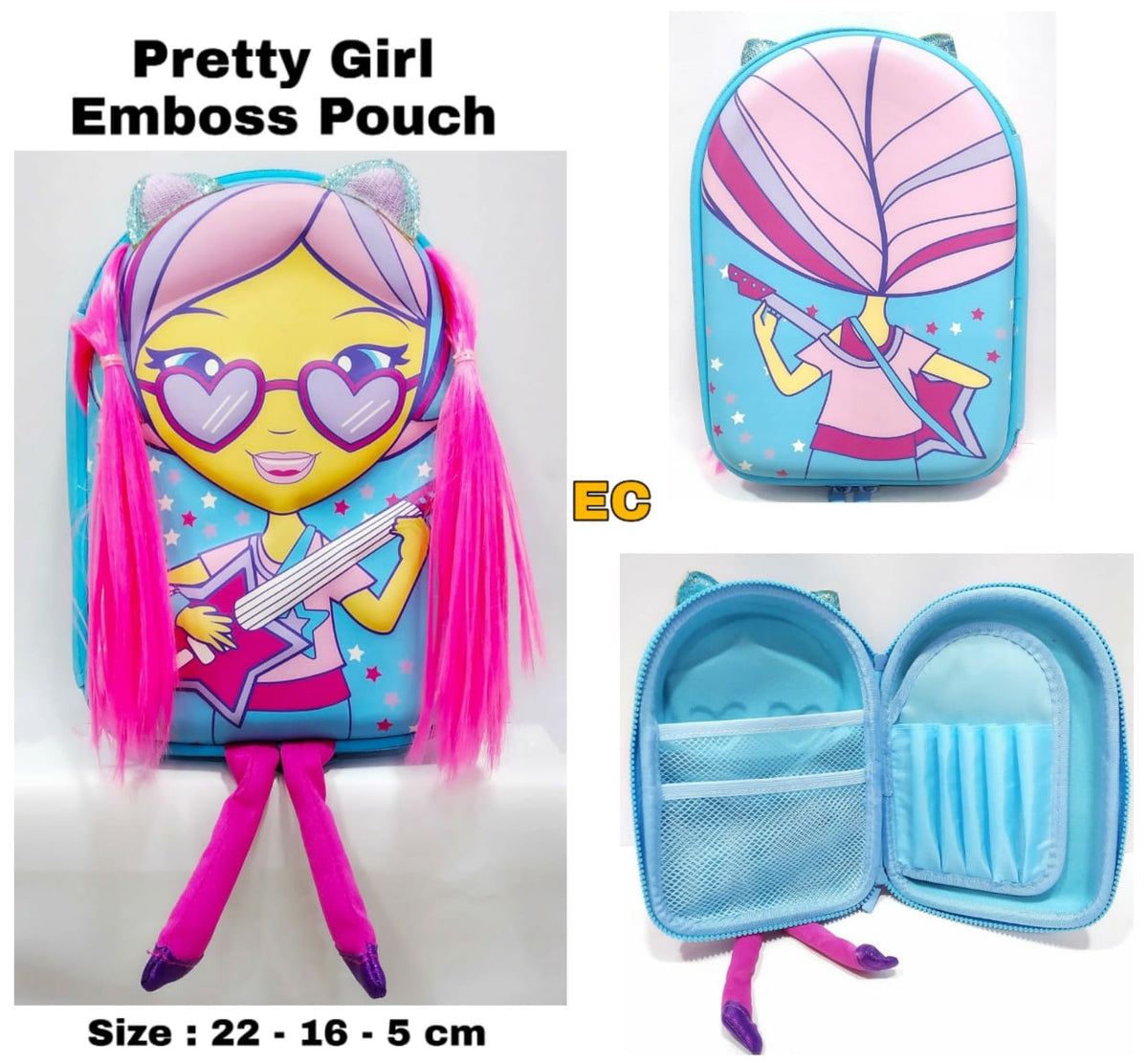 PRETTY GIRL EMBOSSED POUCH FOR GIRLS – www.soosi.co.in