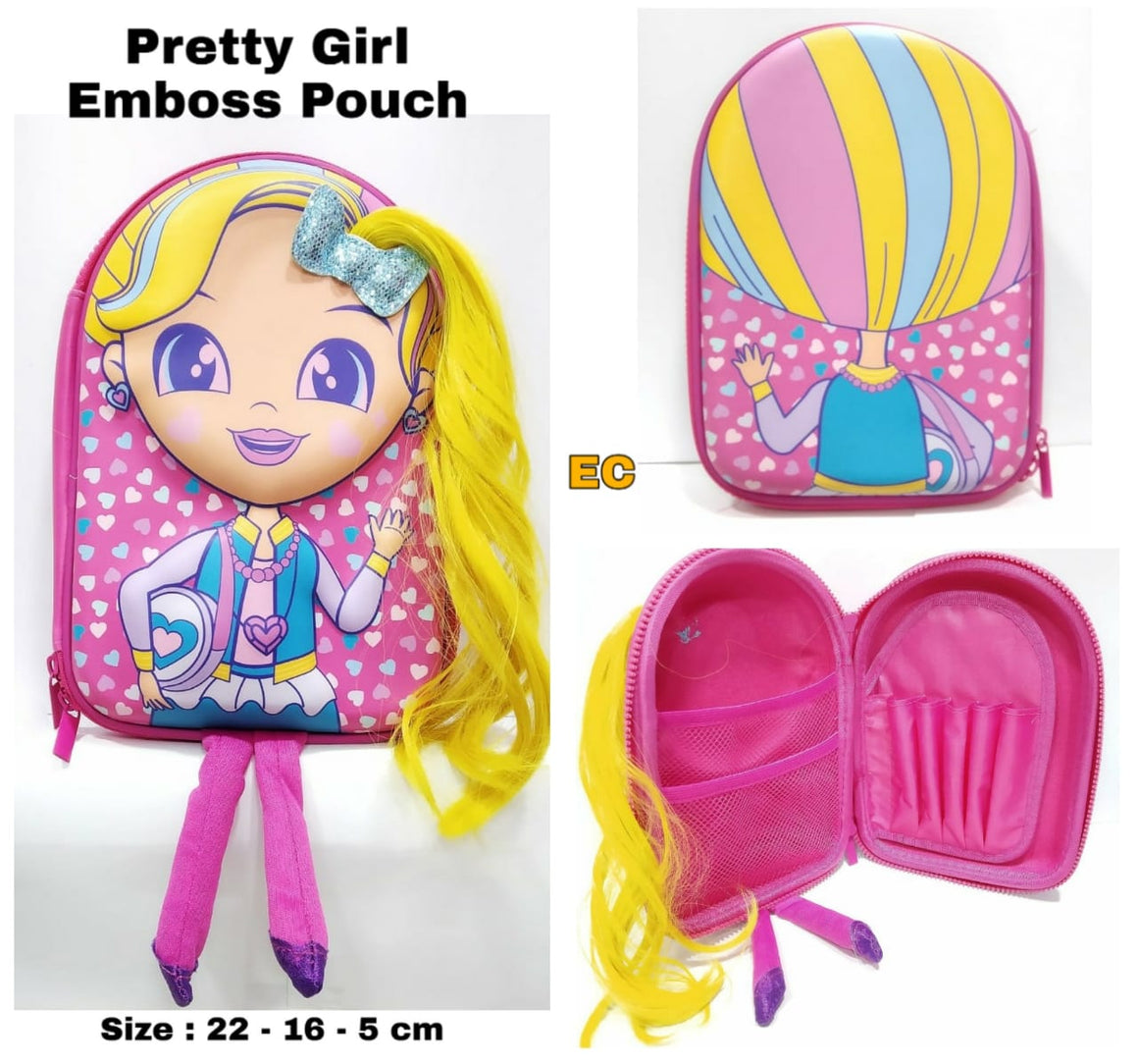 PRETTY GIRL EMBOSSED POUCH FOR GIRLS – www.soosi.co.in