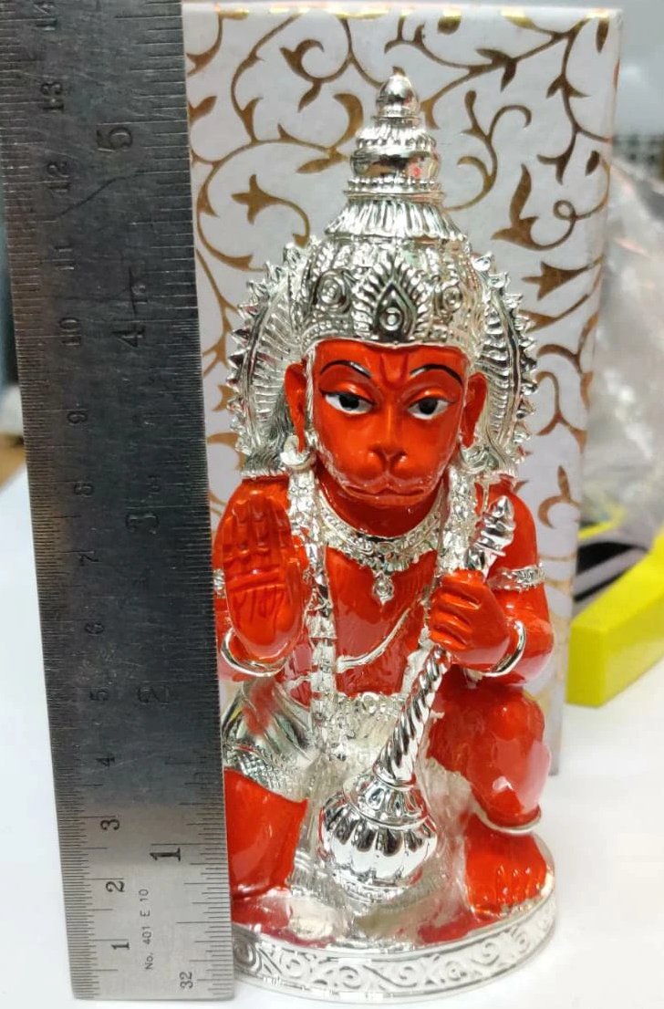 PURE SILVER COATED GOD HANUMAN STATUE -CZY2000 – www.soosi.co.in